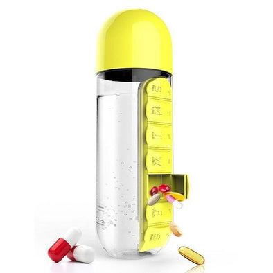 Pill Box Water Bottle-pills organizer vitamins-The Exceptional Store